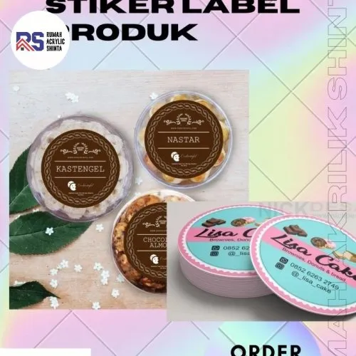 Cetak Sticker Label Produk | Bahan Vinyl uk.A3 | Bebas Custom ...