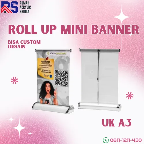 Cetak Roll Up Banner Mini Uk A3 | Custom Desain - Layanan Percetakan Digital Cepat & Berkualitas